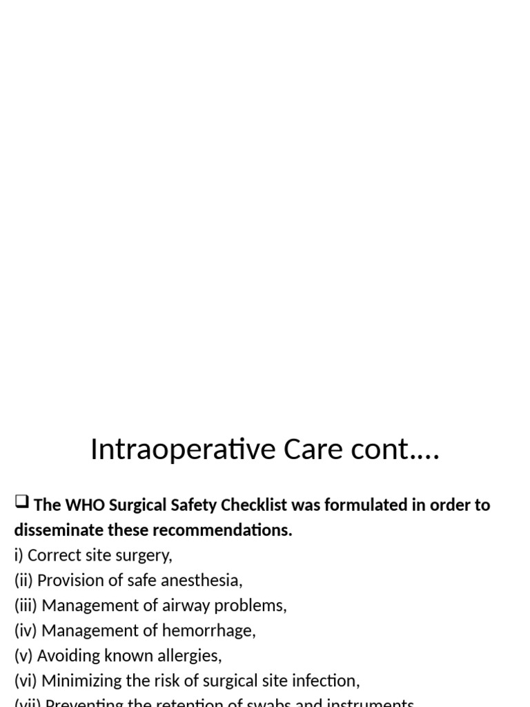 WHO Surgical Safety Checklist Overview | PDF