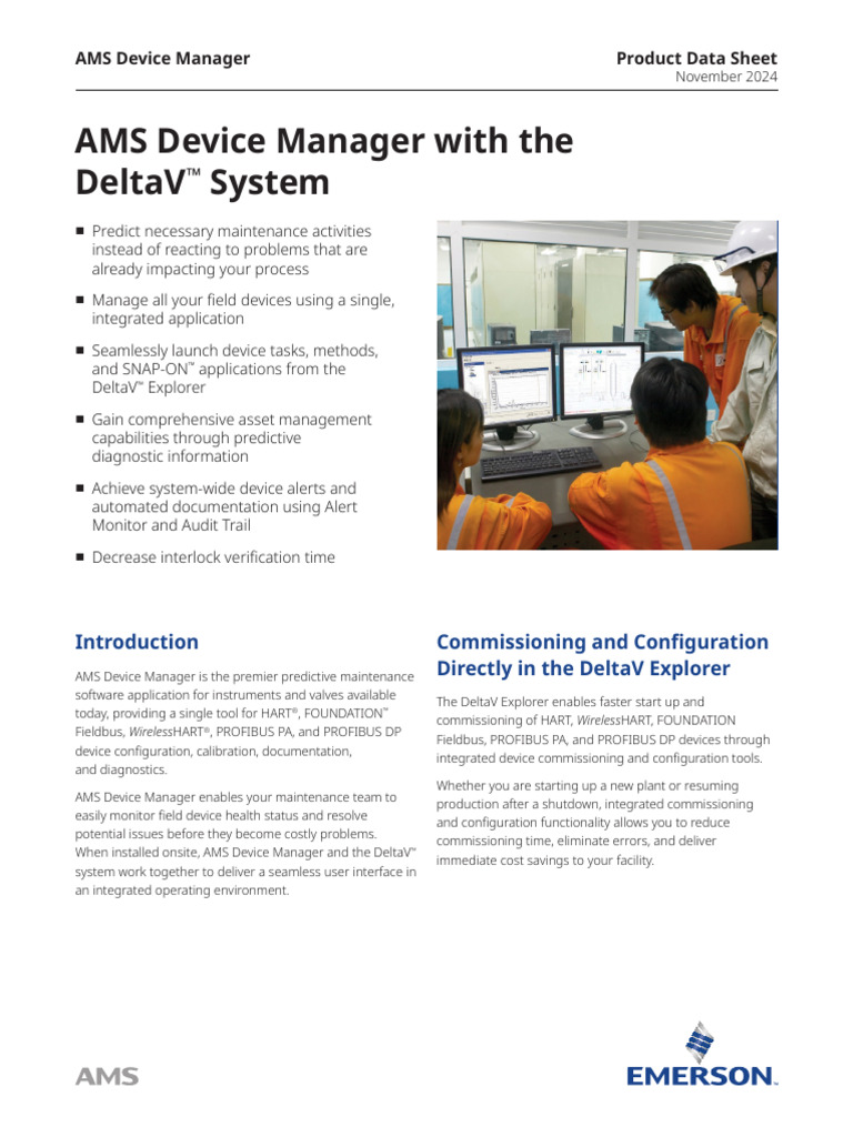 Product Data Sheet Ams Device Manager Deltav System Ams en 38384 | PDF ...