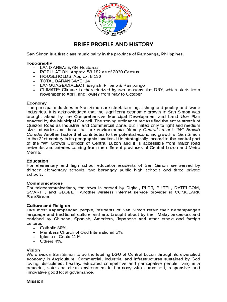 Brief Profile and History | PDF | Philippines