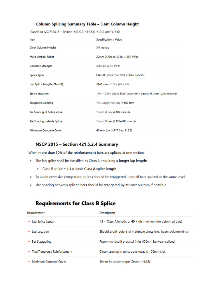 For Column Splicing | PDF