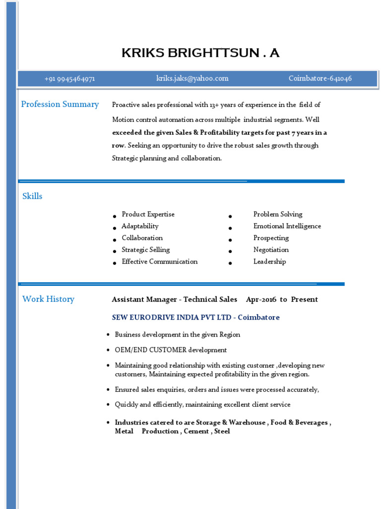 Naukri KriksBrighttsun (13y 0m) | PDF | Sales | Business