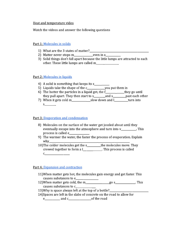 Kinetic Theory Quiz | PDF