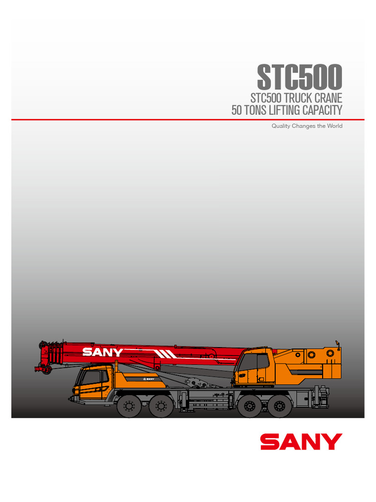 SANY STC-500 Load Chart | PDF | Crane (Machine) | Axle