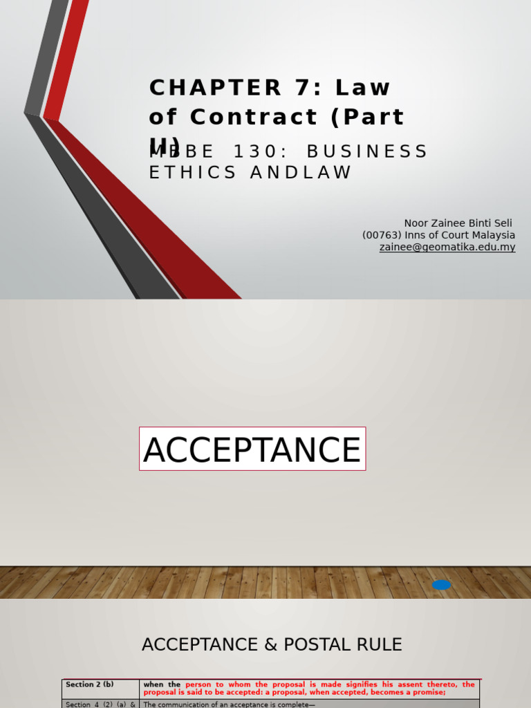Chapter 7 Law of Contract Part II | PDF | Consideration | Civil Law ...