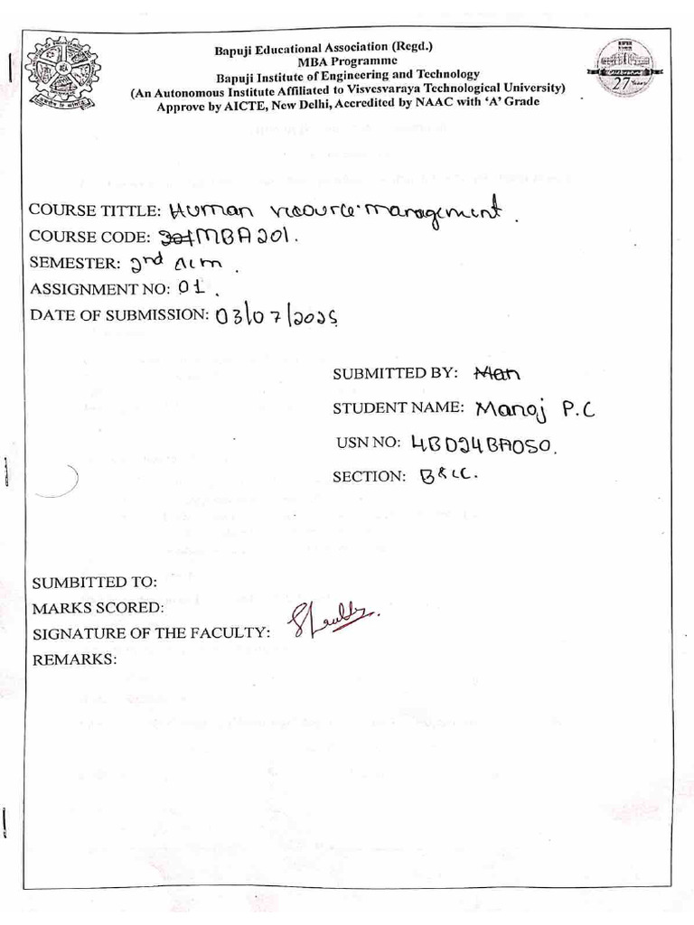 HRM Assignment 1 | PDF