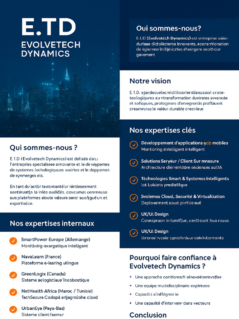 Evolvetech Dynamics Brochure | PDF