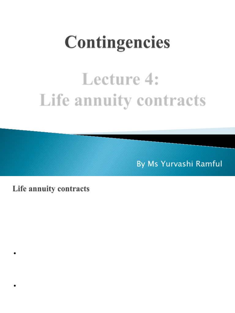 Lecture 4 Contingencies | PDF