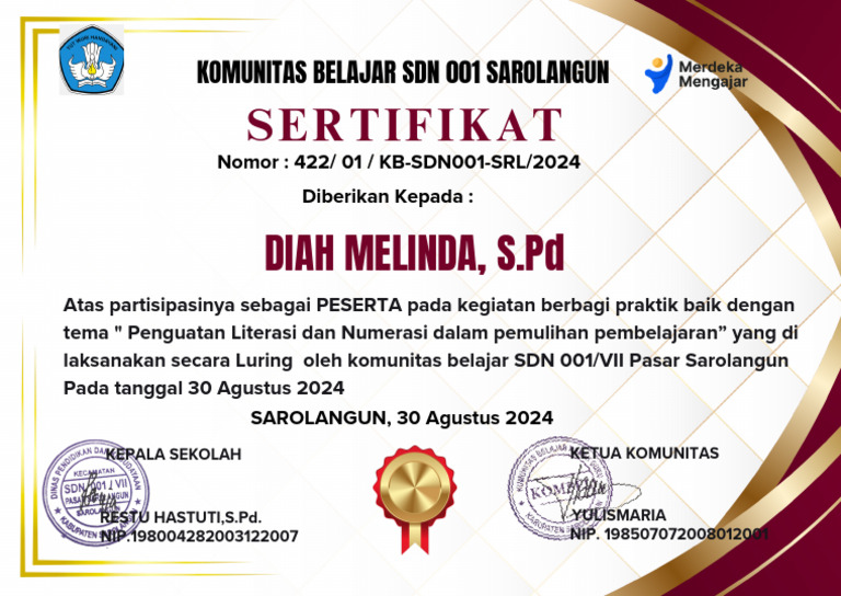 Sertifikat Kombel 2 PDF | PDF