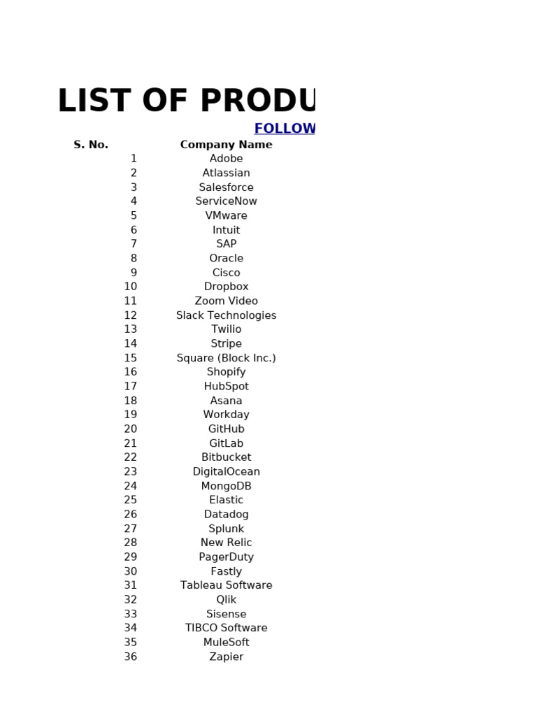 List of Product-Based Companies | PDF | Information Technology | Online ...
