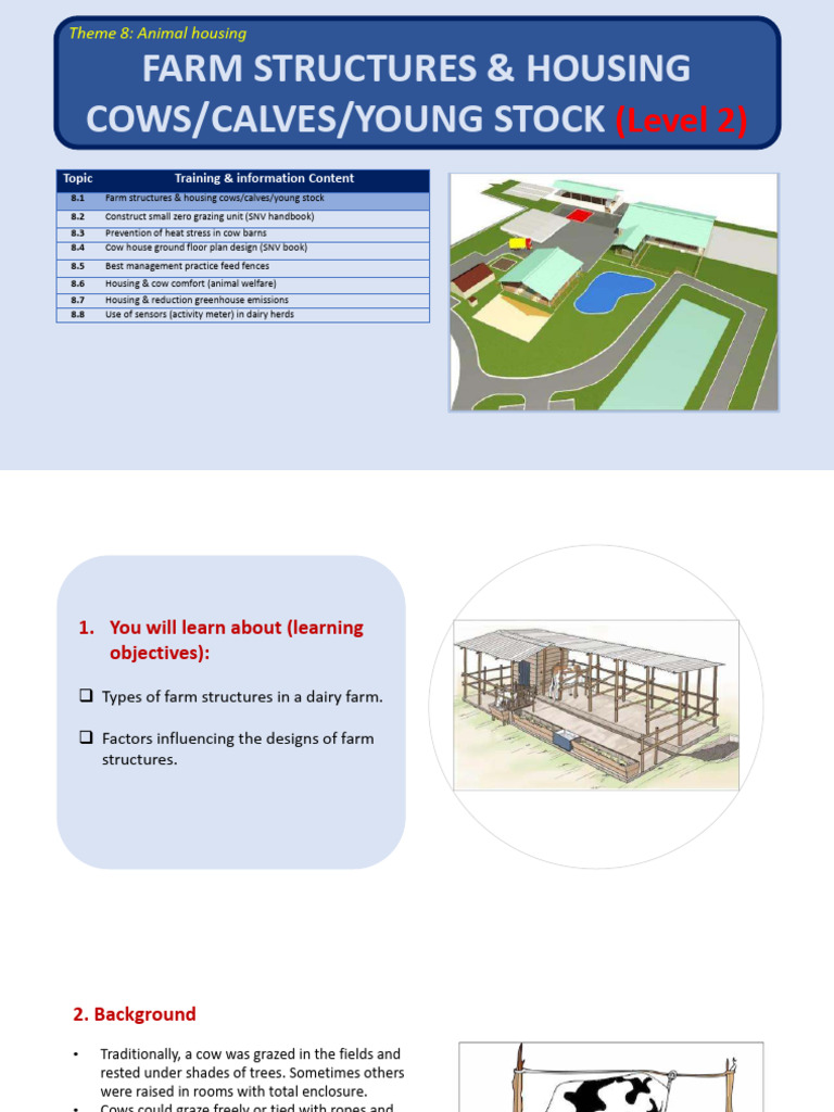 Farm Structures Housing Cow Calves Youngstock Compressed | PDF | Dairy ...