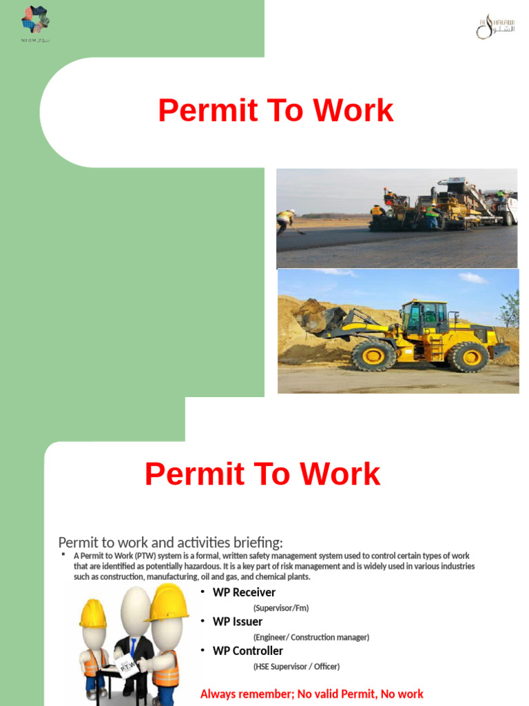 Permit to Work System Overview | PDF | Safety | Occupational Safety And ...