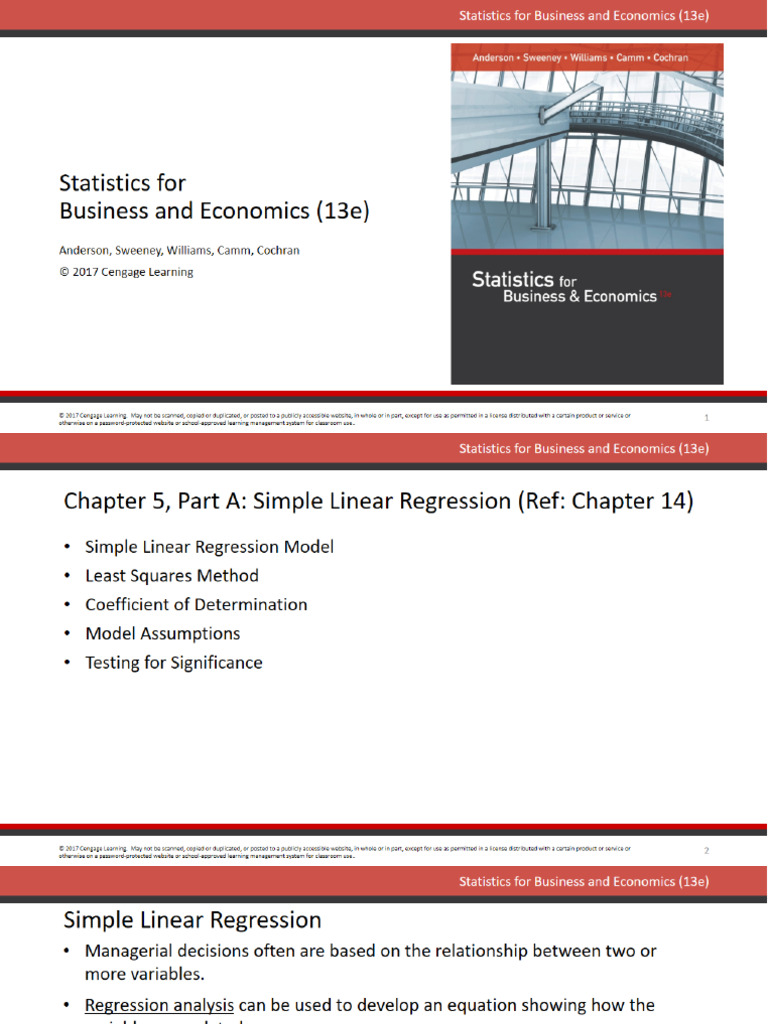Chapter5 - Simple Linear Regression | PDF