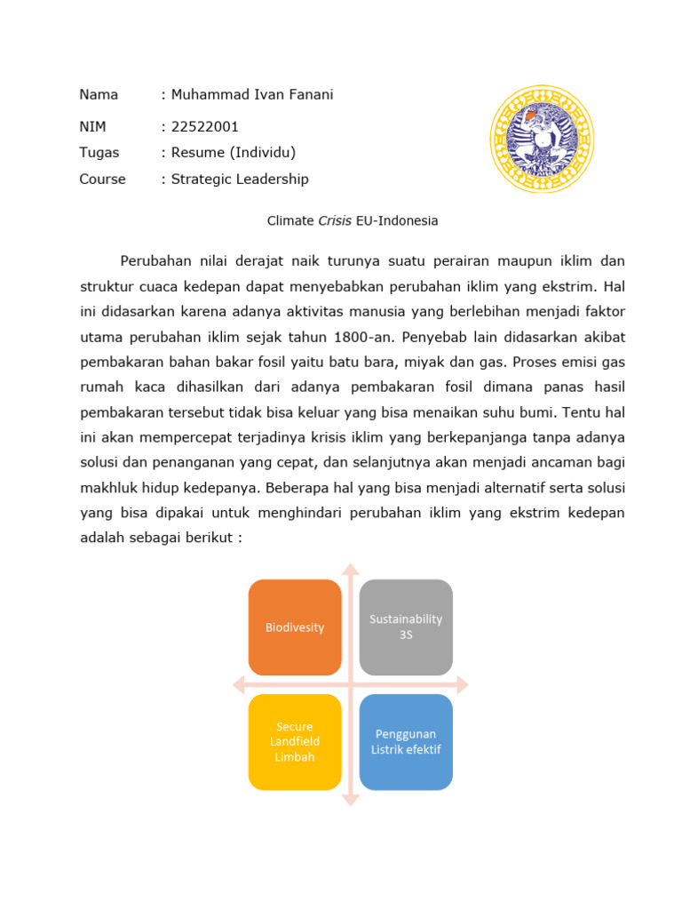 Muhammad Ivan F - 225221001 - Climate Change | PDF