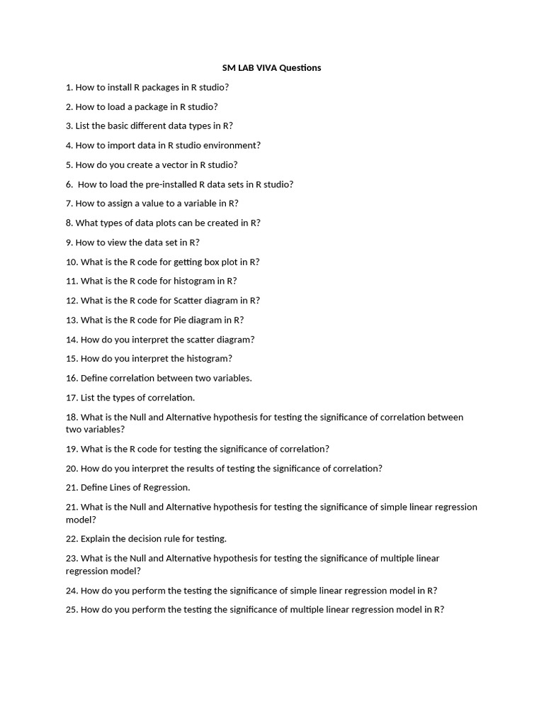 SM Lab Viva Questions | PDF