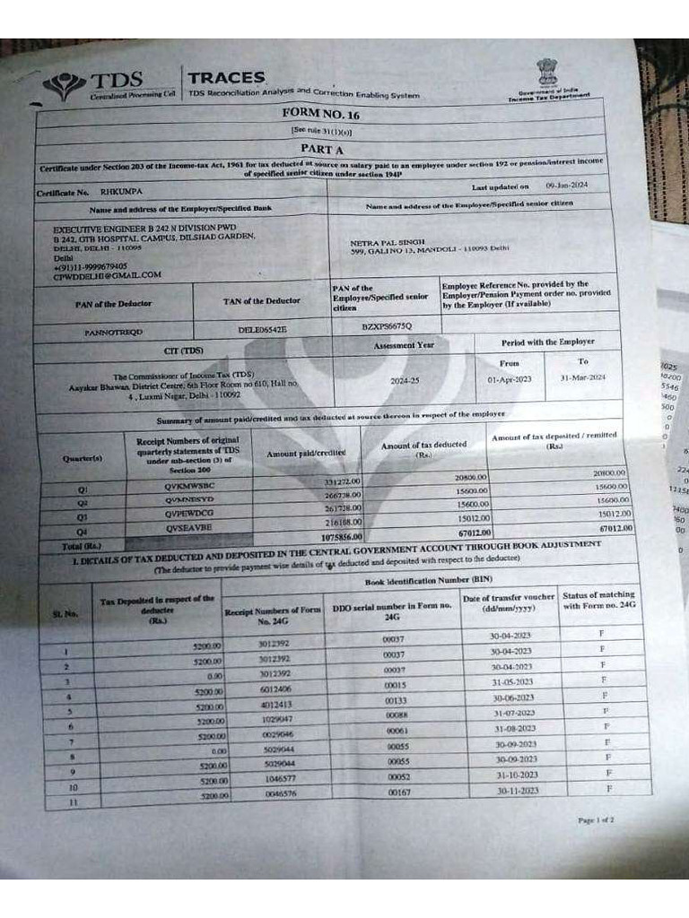 Form 16 | PDF