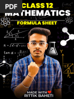 Class 12 Mathematics All Formulas | PDF | Technology & Engineering