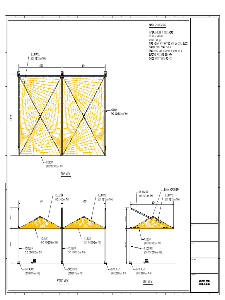 Car Parking Lot Roof Design Drawing | PDF | Textiles | Textile Arts