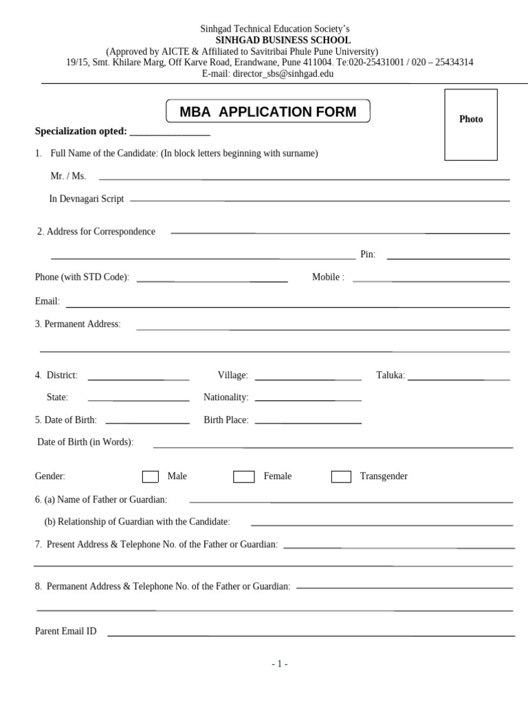 MBA Second Year SBS Admission Form | PDF | Justice | Crime & Violence