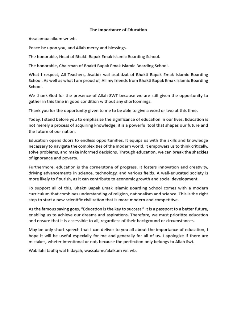 The Importance of Education | PDF
