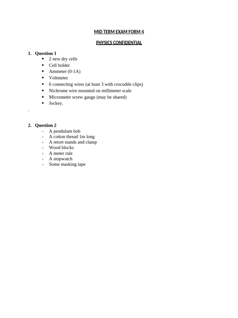 Phy f4 Confidential | PDF