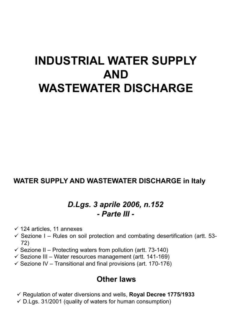 Water Supply and Wastewater Regulations | PDF | Water | Groundwater