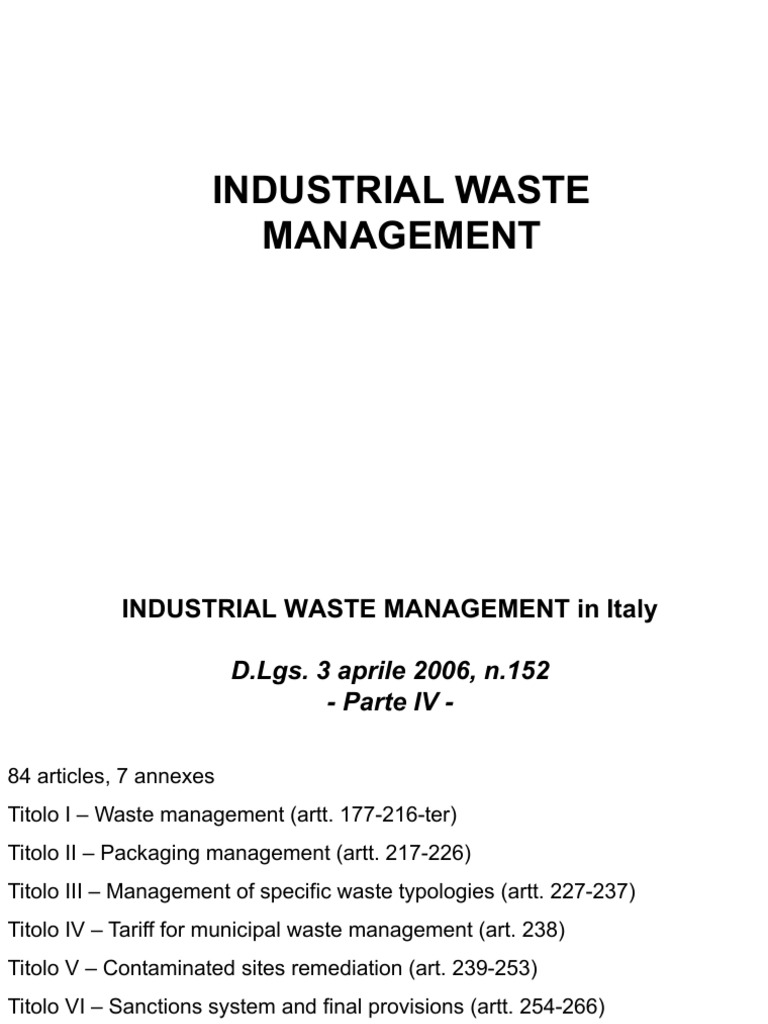 03-Industrial Waste Management | PDF | Waste | Waste Management