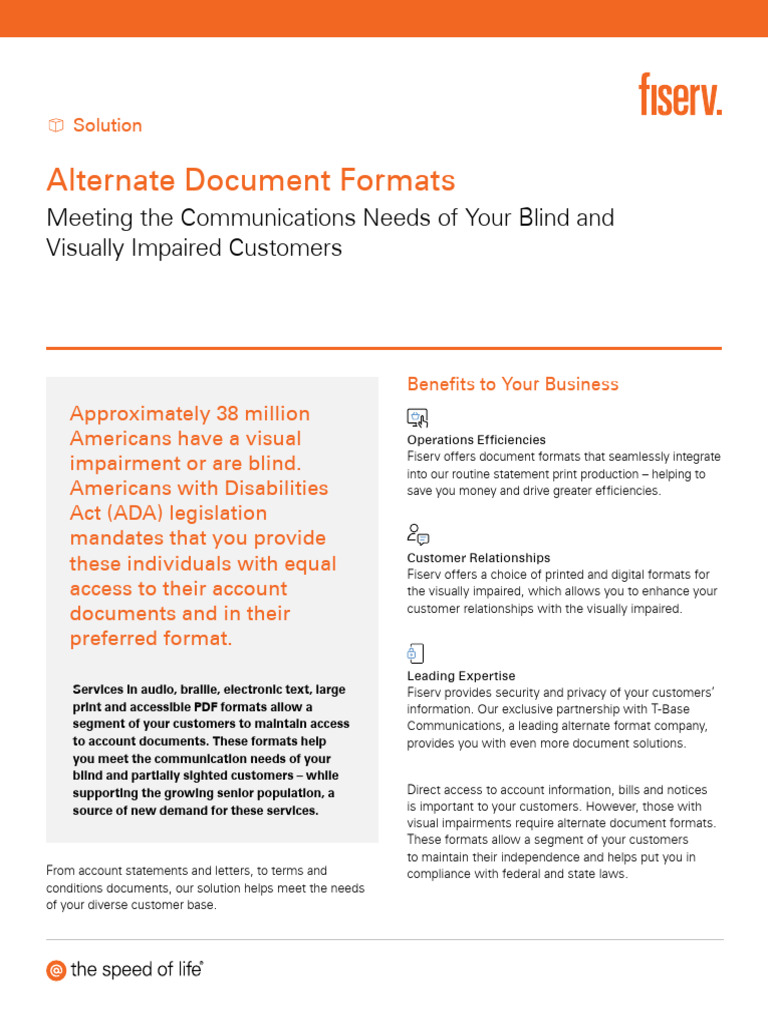 Alternative Document Formats Sales Sheet 0621 | PDF | Visual Impairment ...