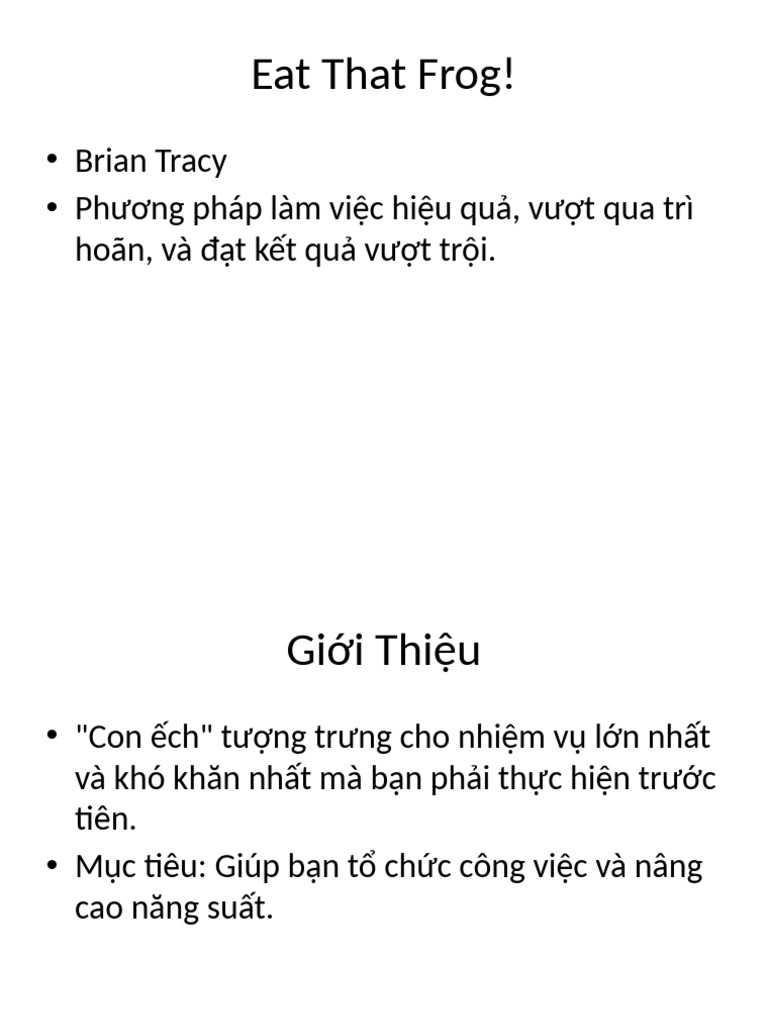 Eat That Frog Summary New | PDF