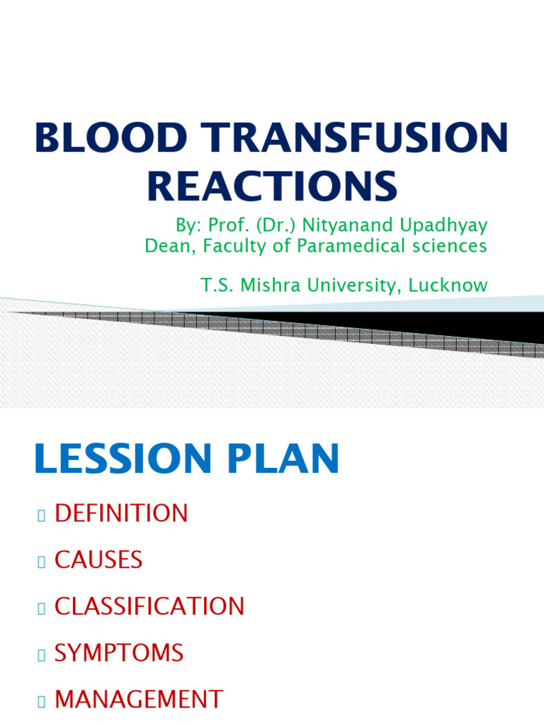 Blood Transfusion Reaction | PDF | Blood Transfusion | Anemia