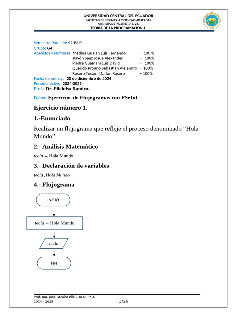 Proyecto 1 - Flujogramas PSeInt (1) | PDF | Lenguaje de programación | Matemáticas