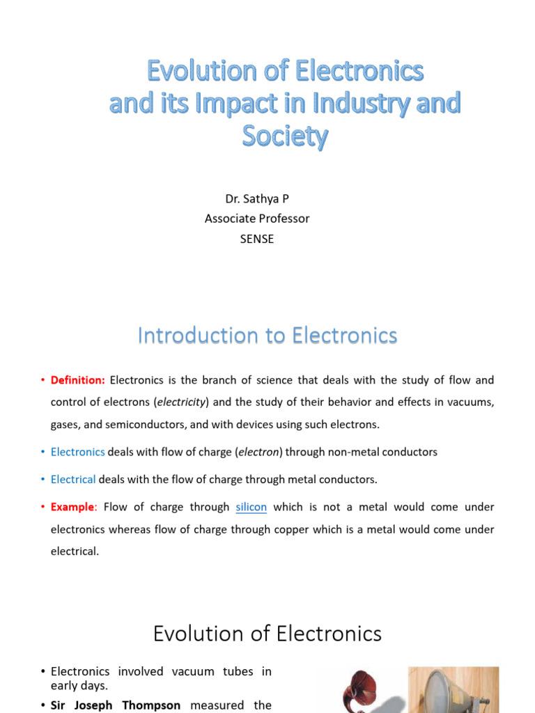 Evolution of Electronics Overview | PDF | Electronics | Vacuum Tube