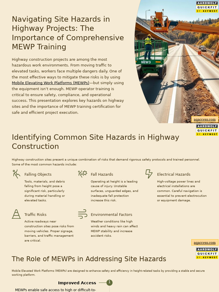 MEWP Training for Highway Safety | PDF | Safety | Hazards