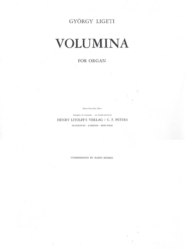 Ligeti, György - Volumina Instrucoes | PDF