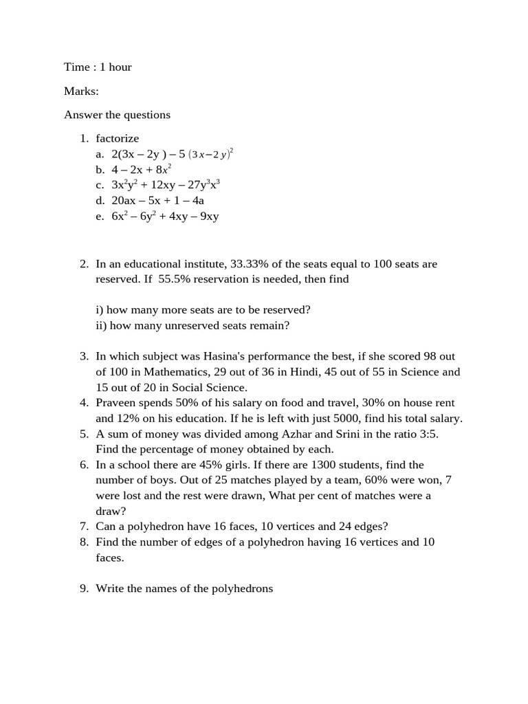 Math Test | PDF