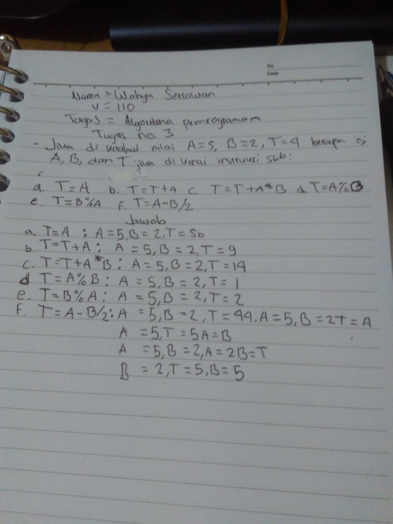 Tugas Algoritma Pemrograman Soal No.3 | PDF