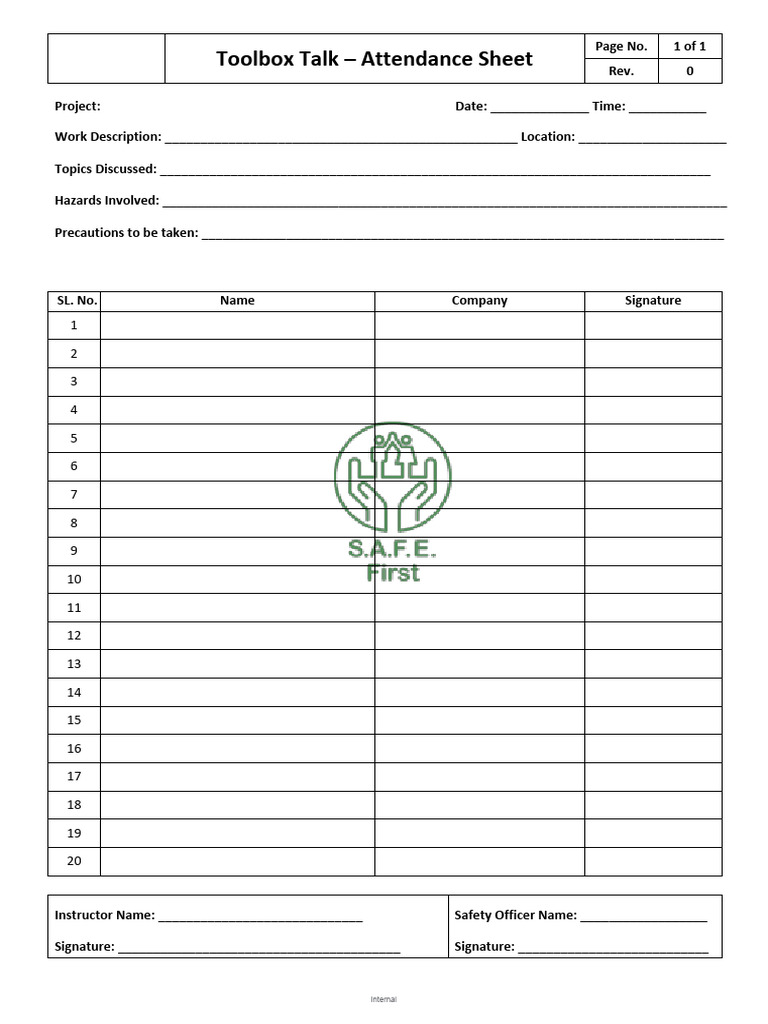 TBT Attendance Sheet | PDF
