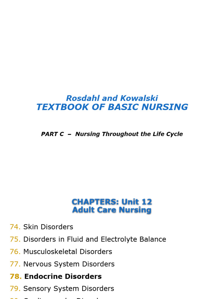 Adult Nursing: Endocrine Disorders Guide | PDF | Diabetes | Hypoglycemia