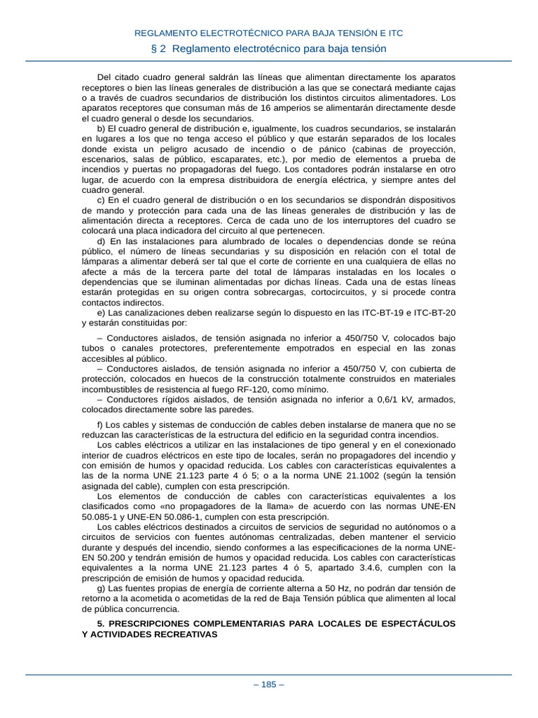 BOE-326 Reglamento Electrotecnico Tension e ITC-39 | PDF | Cableado eléctrico | Ingenieria Eléctrica