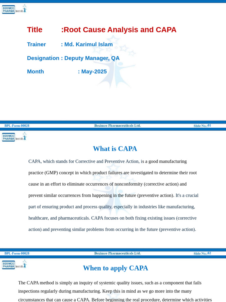 Root Cause Analysis and CAPA | PDF | Quality
