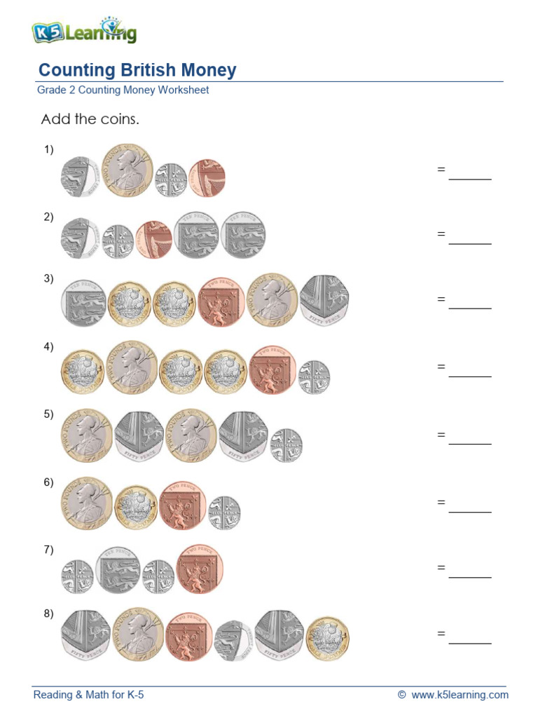 Counting British Money Worksheet | PDF
