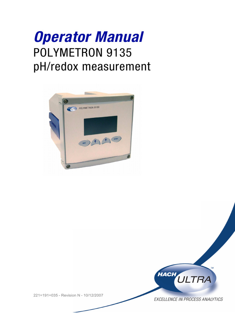 POLYMETRON 9135 PH-redox Measurement Operator Manual | PDF | Ph ...