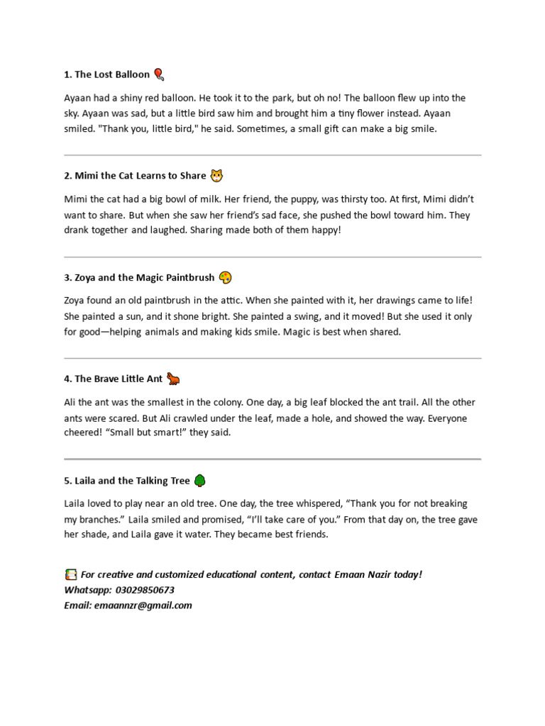 Stories For Kids | PDF