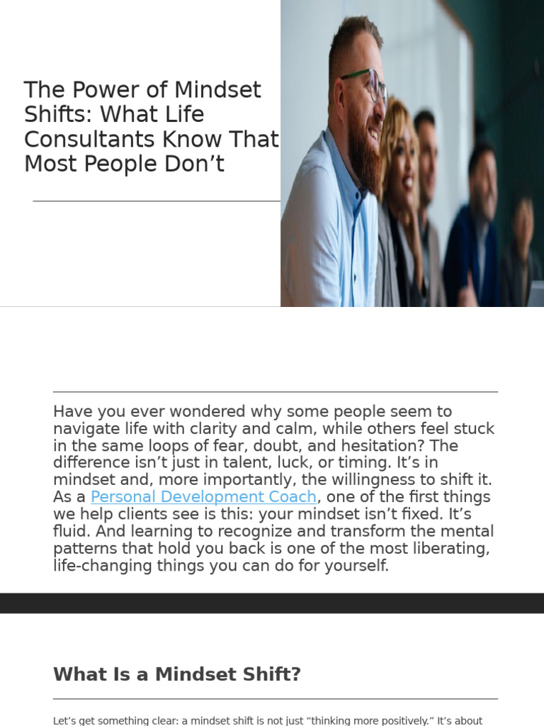 Mindset Shifts for Personal Growth | PDF | Mindset | Motivation