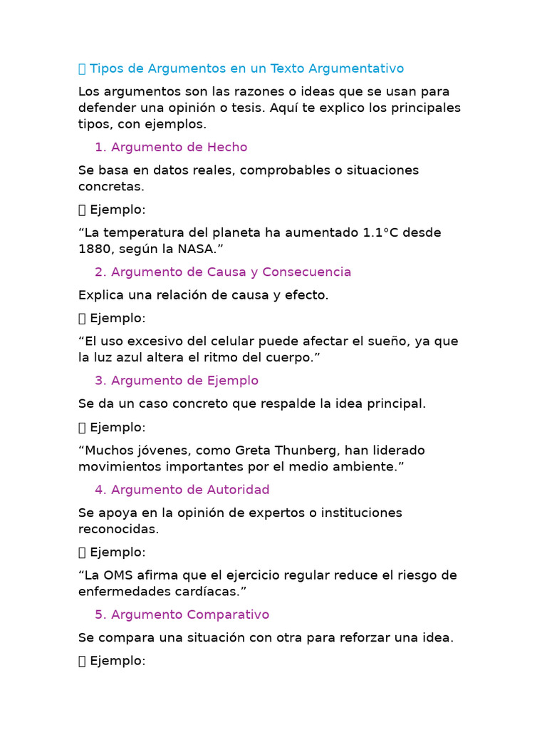 Tipos de Argumento | PDF