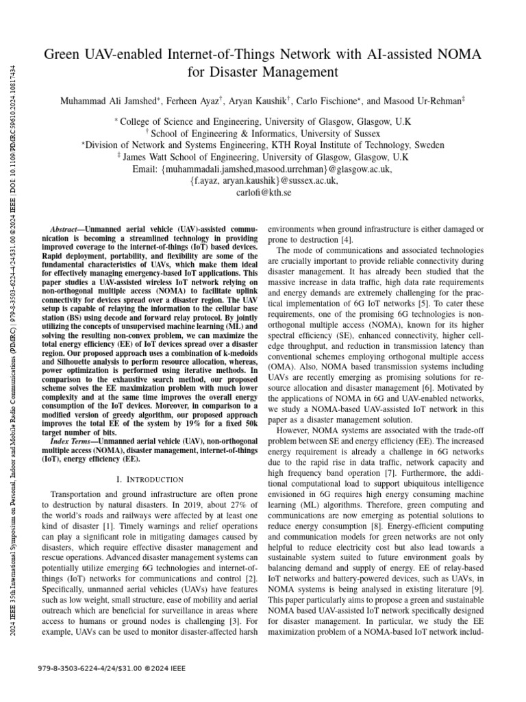 Green UAV-Enabled Internet-Of-Things Network With AI-Assisted NOMA For ...