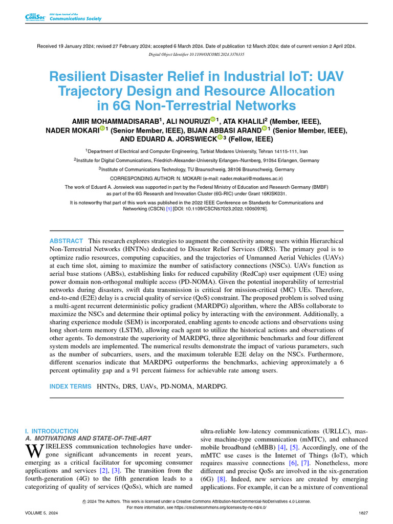 Resilient Disaster Relief in Industrial IoT UAV Trajectory Design and ...