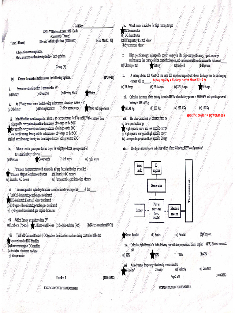 COE Electric Vehicles (Basics) - 2022 (Odd) | PDF
