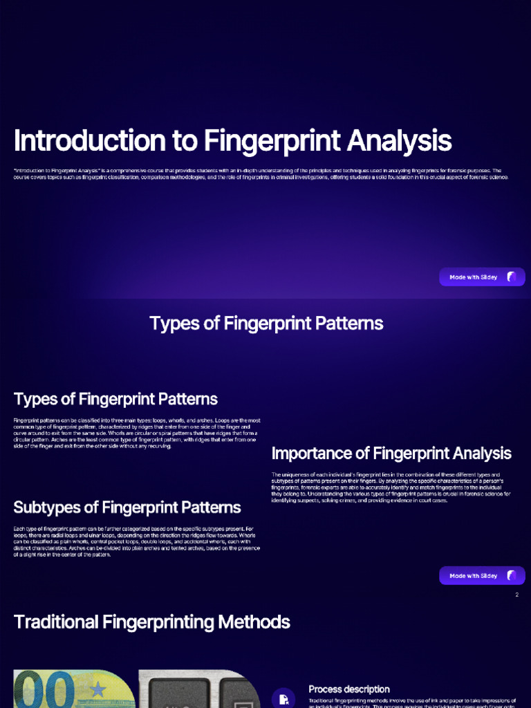 Fingerprint Analysis Techniques | PDF