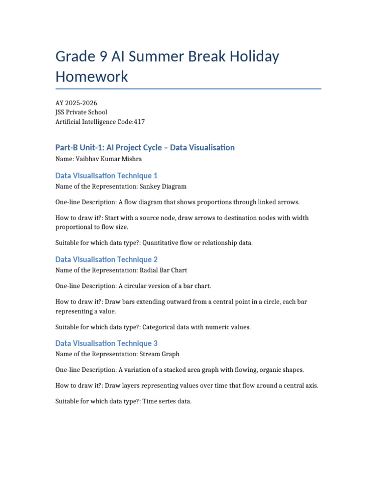 Grade 9 AI Holiday Homework Guide | PDF | Artificial Intelligence ...