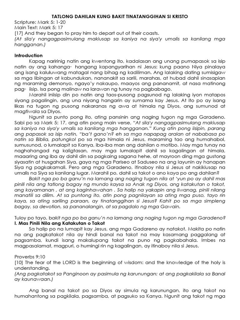 Tatlong Dahilan Kung Bakit Tinatanggihan Si Kristo | PDF
